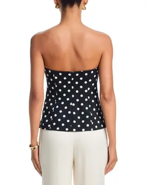 MILLY Aiden Polka Dot Strapless Top