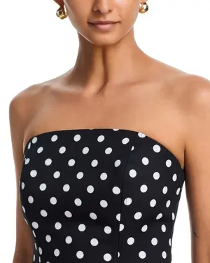 MILLY Aiden Polka Dot Strapless Top