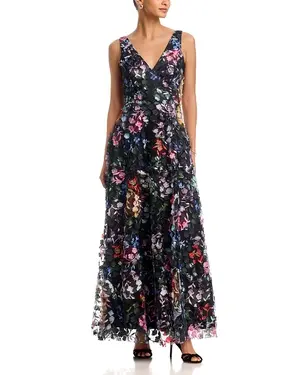 Eliza J Sleeveless V Neck Gown