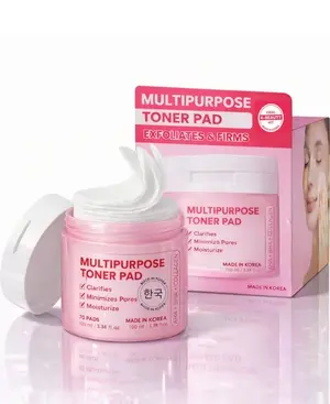 LOVERY Korean Skin Care Resurfacing Toner Pads With Aha + Bha + Collagen 70 Pads - Pink
