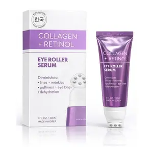 LOVERY Collagen + Retinol Korean Eye Roller Serum Korean Skincare For Anti-aging Under Eye Treatment - Purple