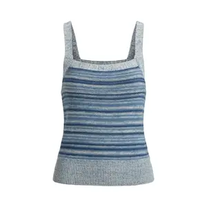 Ralph Lauren Striped Linen-cotton Sweater Tank Top