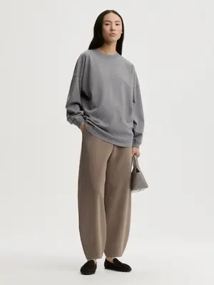 BY MALENE BIRGER Organic Cotton Oversized Sweatshirt - Grey Melange