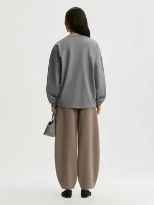 BY MALENE BIRGER Organic Cotton Oversized Sweatshirt - Grey Melange