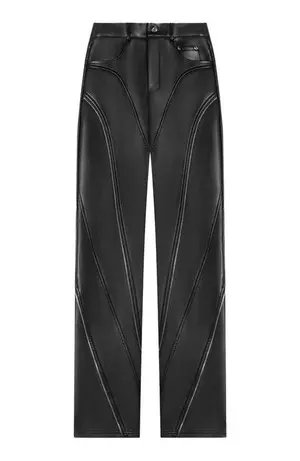 Manière De Voir Leather Biker Trousers With Zip