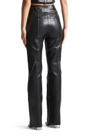 Manière De Voir Leather Biker Trousers With Zip