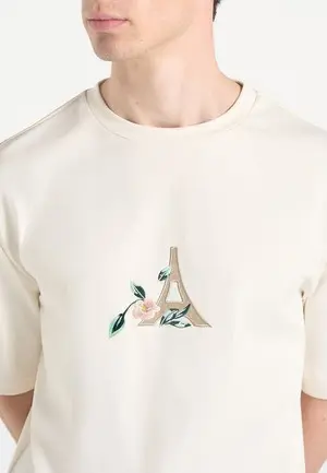 Manière De Voir Thierry Floral Eiffel Cotton T-shirt - Cream
