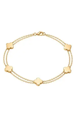 Argento Vivo Clover Layered Anklet