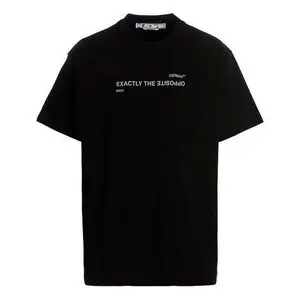Off-White Balck And Cotton Signature Tee