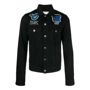 Off-White Varsity Patch Denim Jacket - Black/blue