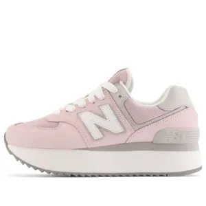 NEW BALANCE 574+ Platform Sneakers - Pink/white/gray