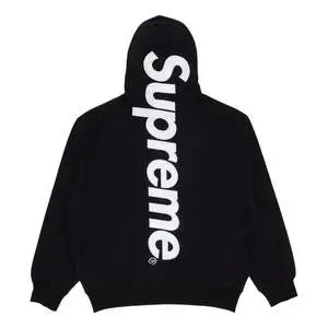 Supreme Satin Appliqué Hooded Sweatshirt Fw24 - Black