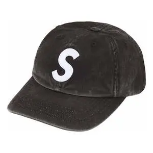 Supreme Pigment Coated S Logo 6 Panel Cap - Black
