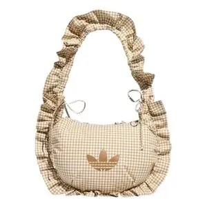 Adidas Plaid Ruffle Shoulder Bag - Beige