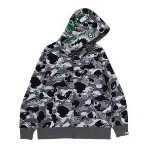 A BATHING APE X Hidden Ny Psyche Camo Full Zip Hoodie - Grey