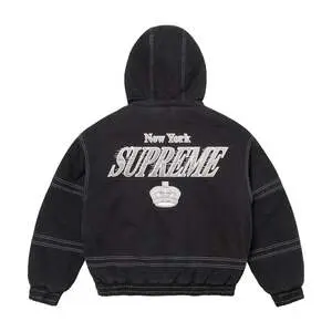 Supreme X Mitchell & Ness Twill Stadium Jacket - Black