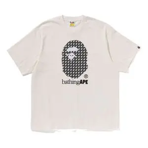 A BATHING APE Sta Houndstooth Bathing Ape Relaxed Fit Tee - Ivory