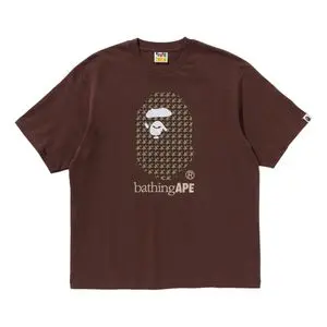 A BATHING APE Sta Houndstooth Bathing Ape Relaxed Fit Tee - Brown