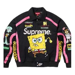 Supreme X Spongebob Squarepants X Jeff Hamilton Racing Jacket - Black