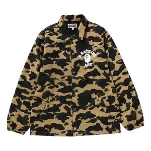 A BATHING APE 1st Camo Nylon Tussah Coach Jacket 'yellow