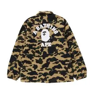A BATHING APE 1st Camo Nylon Tussah Coach Jacket 'yellow