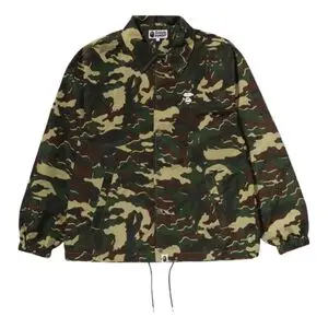 A BATHING APE Glitch Woodland Camo Coach Jacket - Green