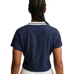 Nike Court Collection Dri-fit Cropped Polo - Midnight Navy/sail