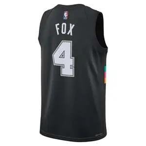 Nike Nba De'aaron Fox San Antonio Spurs City Edition Swingman Jersey - Black