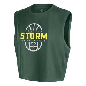 Nike Seattle Storm Wnba Authentic Sleeveless Cropped T-shirt - Fir