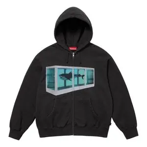 Supreme X Damien Hirst Zip Up Hooded Sweatshirt - Black