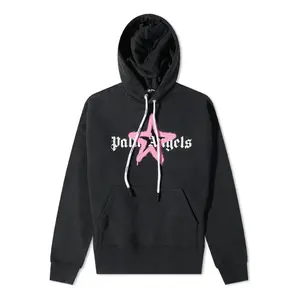Palm Angels Star Sprayed Hoodie - Black/pink