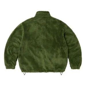 Supreme Shoulder Logo Fleece Zip Up Jacket - Green