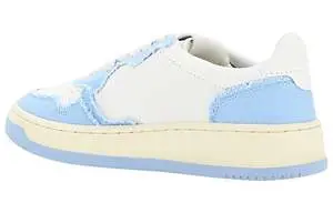 AUTRY Medalist Low Leather And Fabric Sneakers - White/blue