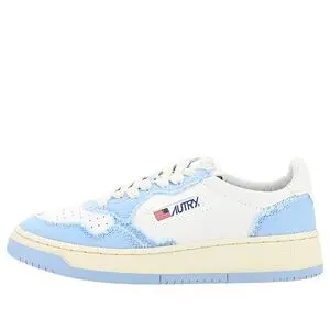 AUTRY Medalist Low Leather And Fabric Sneakers - White/blue
