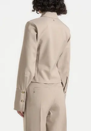 Manière De Voir Sonia Asymmetrical Tailored Shirt - Taupe