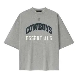 Fear Of God X Nfl Fw25 Cowboys 90s 3/4 Sleeve Football T-shirt - Concrete Heather