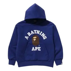 A BATHING APE College Puffy Relaxed Fit Pullover Hoodie - Blue