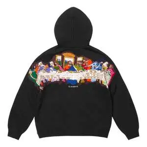 Supreme Last Supper Embroidered Zip Up Hooded Sweater