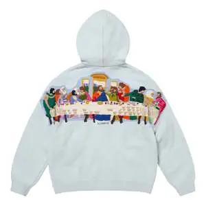 Supreme Last Supper Embroidered Zip Up Hooded Sweater