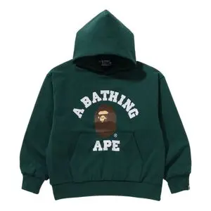 A BATHING APE College Puffy Relaxed Fit Pullover Hoodie - Green