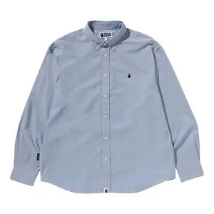 A BATHING APE One Point Oxford Ls Shirt - Blue