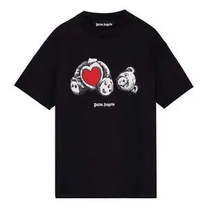 Palm Angels Bear In Love Classic Tee 'black White - Black/white