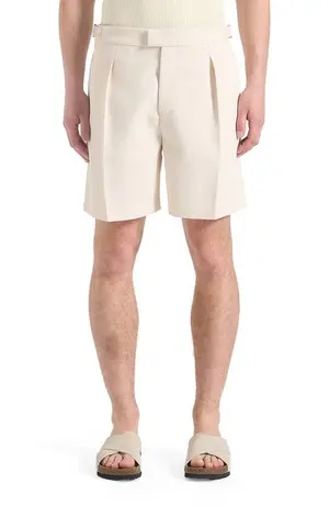 Manière De Voir Marin Twill Pleated Shorts - Cream