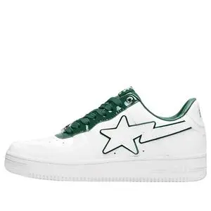 A BATHING APE Sta Leather Low Green