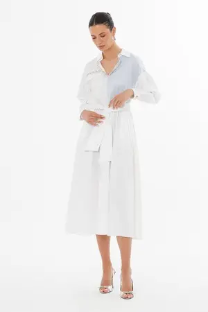 GIZIA Beaded Belted Dress - White