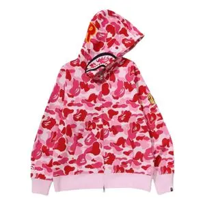 A BATHING APE Abc Camo 2nd Shark Full Zip Hoodie - Pink