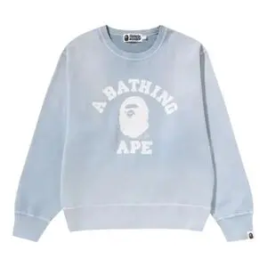 A BATHING APE Vintage Washed College Crewneck Sweatshirt - Grey