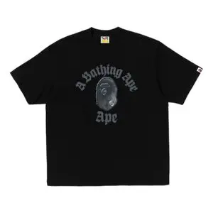 A BATHING APE Gothic College Relaxed Fit Tee - Black
