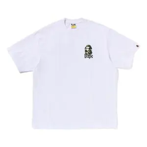 A BATHING APE Floral Ape Head Relaxed Fit Tee - White