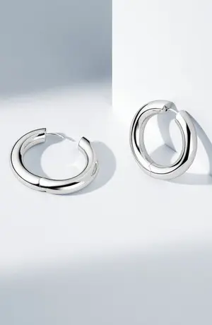 SIF JAKOBS JEWELLERY Carrara Hoop Earrings - Sterling Silver